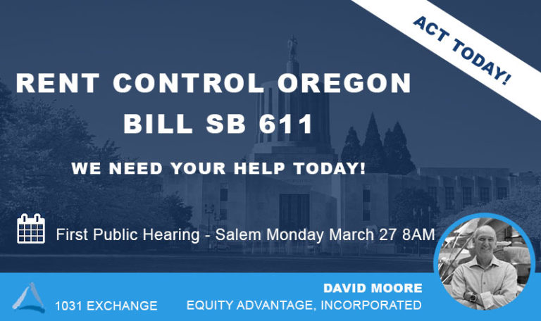 Rent Control Oregon Bill SB 611 – We Need Your Help Today! - 1031 ...